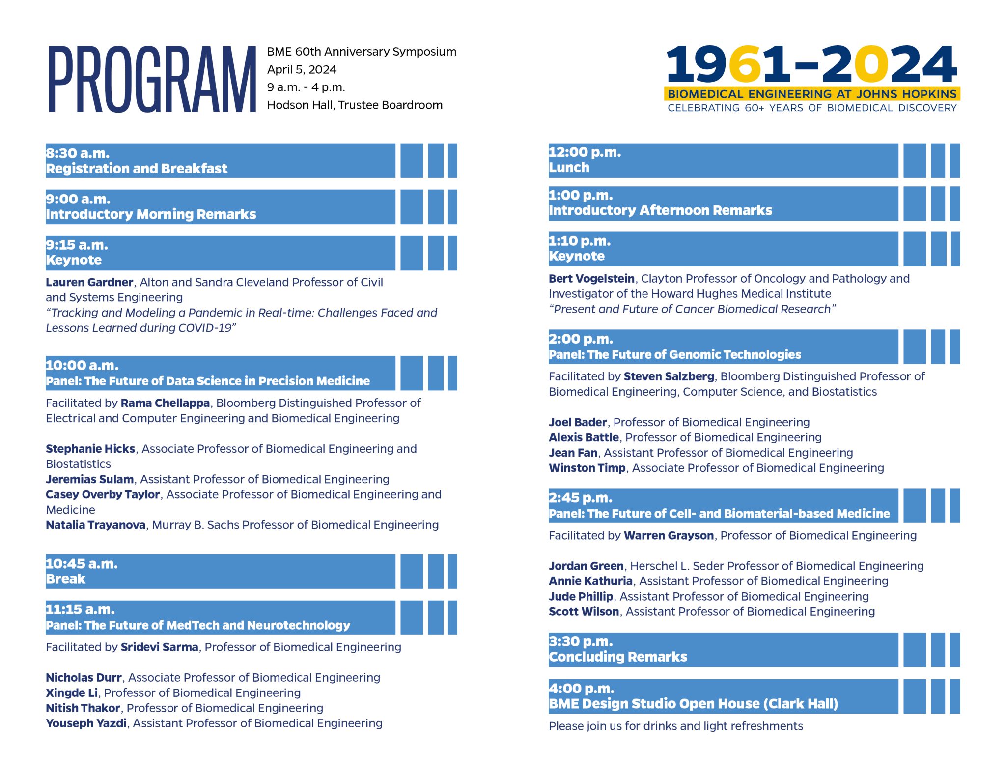 Symposium Program - Johns Hopkins Biomedical Engineering